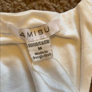 Amisu | Tops | Super Cute Whit Crop Top Stretchy Fabric | Poshmark